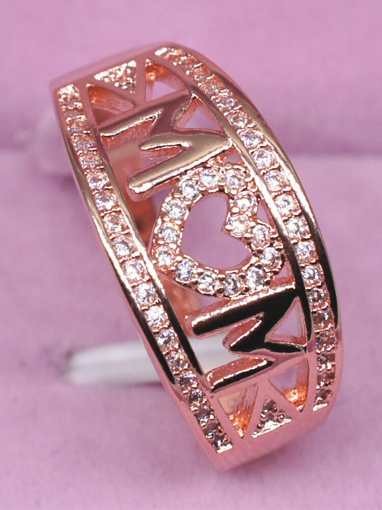 Gift Band Ring For Women Accessories Lightweight Heart Shape Knuckle MOM Letter | eBay