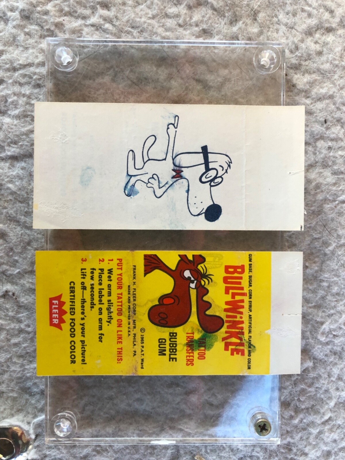 Fleer Bullwinkle Bubblegum Tattoo Transfers 1965 Mr. Peabody | eBay