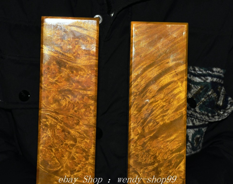 14" Old Chinese Dynasty Jinsi Nanmu Wood Hand Carve Study Paper weight ...