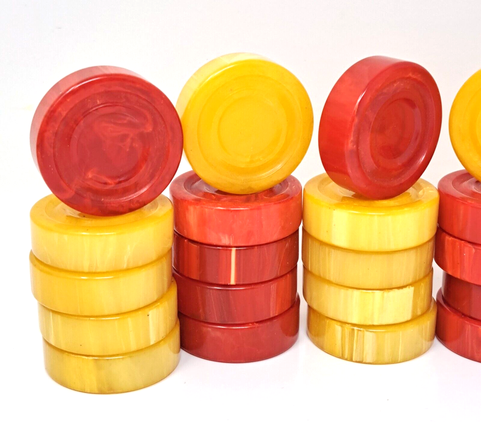 Crisloid 30 Bakelite Backgammon Butterscotch Swirl Translucent Cherry ...