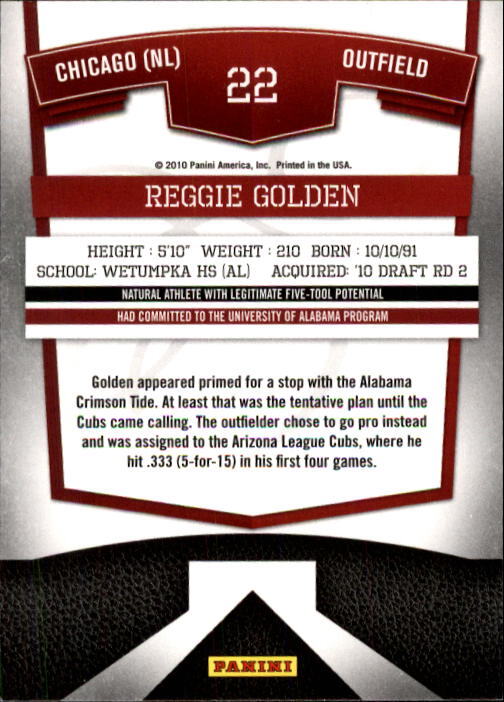 2010 Donruss Elite Extra Edition Aspirations Card #22 Reggie Golden ...