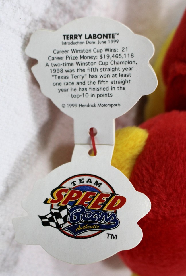 Nascar Team Bears Stuffed Animal Terry Labonte 8 Inches Tall | eBay