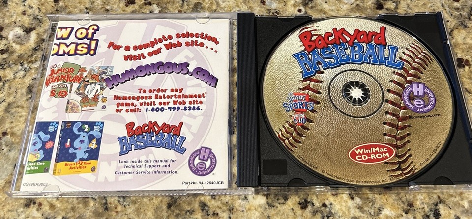 BACKYARD BASEBALL WIN/MAC CD-ROM 1999 HUMONGOUS ENTERTAINMENT ...