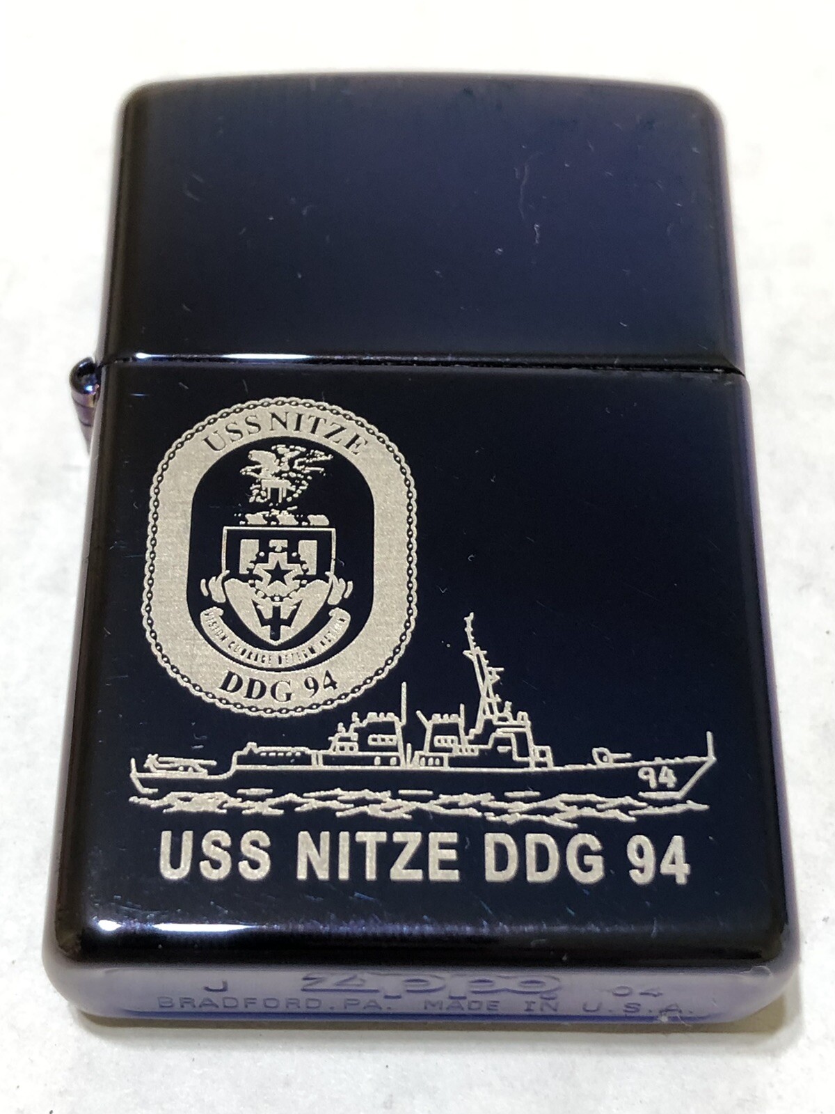 Vintage ZIPPO US Navy Ship Lighter USS NITZE DDG 94 with Rare Colored ...