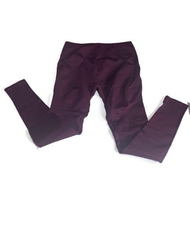Fabletics Maroon Mid Rise Seamless Ribbed Leggings Womens Size XS | eBay