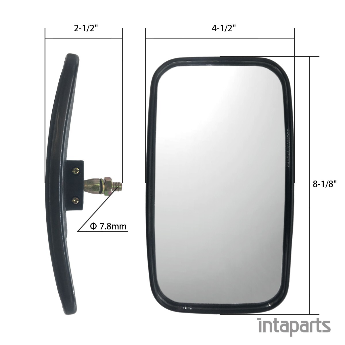 8-1/8" x 4-1/2" Universal Pinch Bolt Skid Steer Loader Convex Mirror | eBay