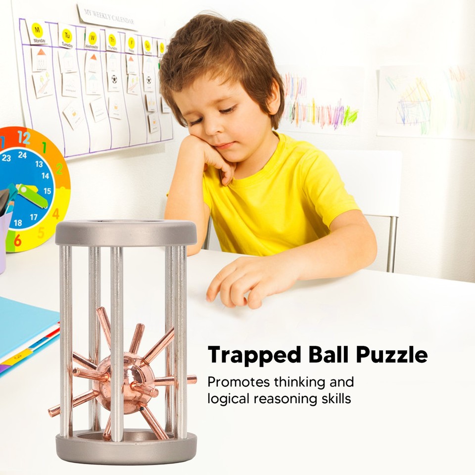 Trapped Spiked Ball Puzzle Adult Portable Zinc Alloy Funny Unlocking ...