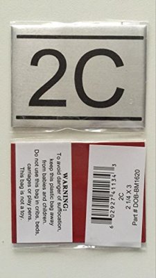 APARTMENT NUMBER SIGN -2C-BRUSHED ALUMINUM (2.25X3, Aluminium)-REF24 ...