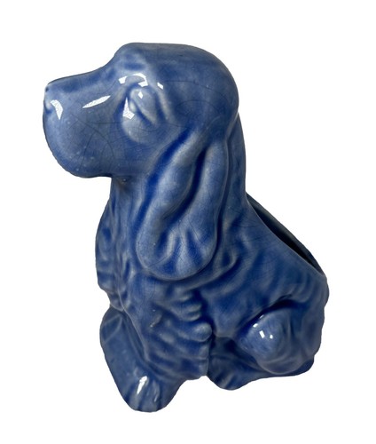 Vintage Blue Springer Spaniel Dog Cameron Clay Ceramic Planter | eBay