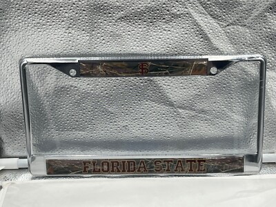 Florida State Seminoles FSU NCAA Camo Craftique Chrome License Plate ...