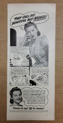Vintage 1939 Kellogg's Pep Cereal Beautiful But Numb Print Ad ...