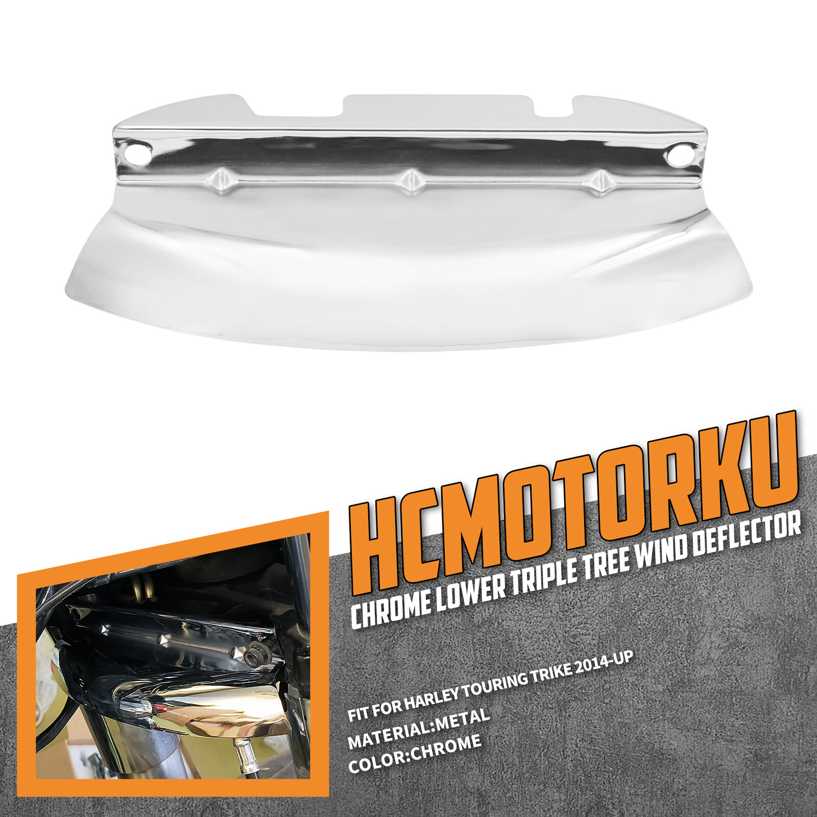 Chrome Lower Triple Tree Wind Deflector Fit For Harley Touring Street ...