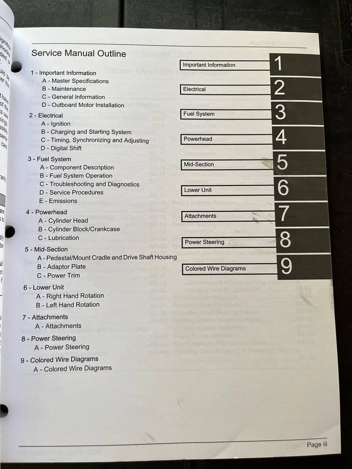 Mercury 896580600 2005 Outboard Serv Manual 200-275 Verado 4S Gear ...