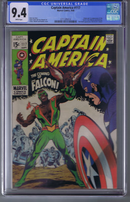 Captain America #117 Marvel 1969, 1st Appearance Falcon , CGC 9.4 (Near ...