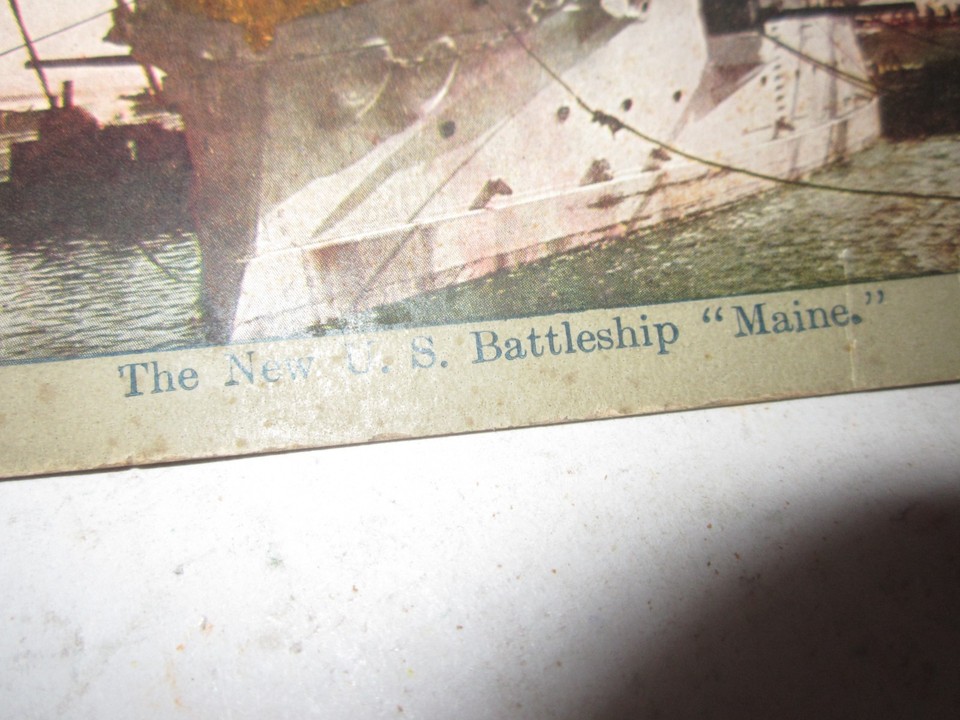 STEREOGRAPH STEREOVIEW RARE ORIGINAL THE NEW U. S. BATTLESHIP MAINE ...