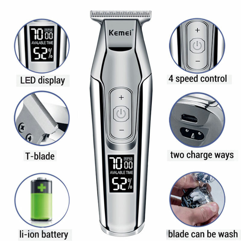 Metal Pro Electric Hair Clippers Rechargeable Hair Trimmers Haircut ...