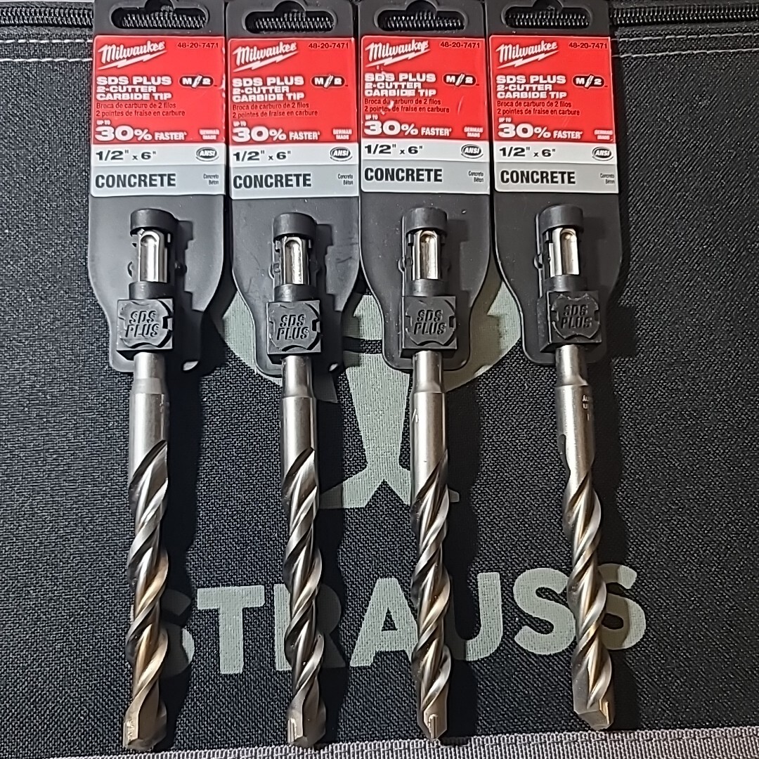 T21*NEW 4 PCS Milwaukee 48-20-7471 SDS Plus Carbide Tip Bits 1/2" x 6 ...
