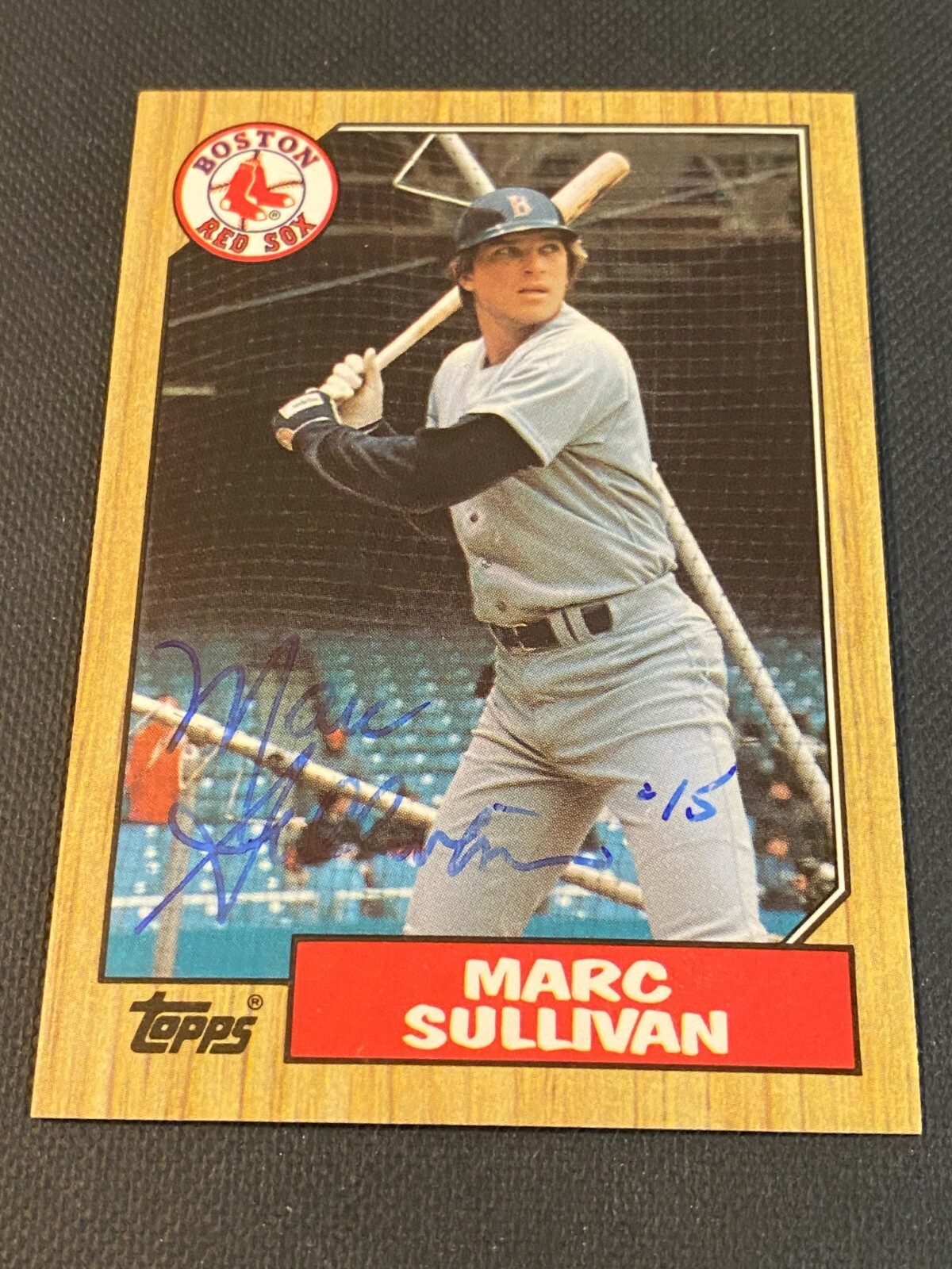 Marc Sullivan Signed 1987 Topps Card Auto Boston Red Sox Autograph ...