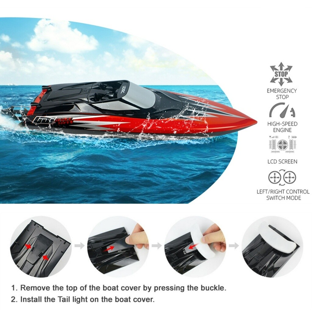 UDI017 RC Racing Boat Remote Control Boat 30km/h Fast RC Boats for ...