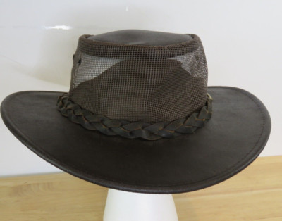Jacaru Australia XL Swagman Bushman Brown Leather Braided Head Band Hat ...