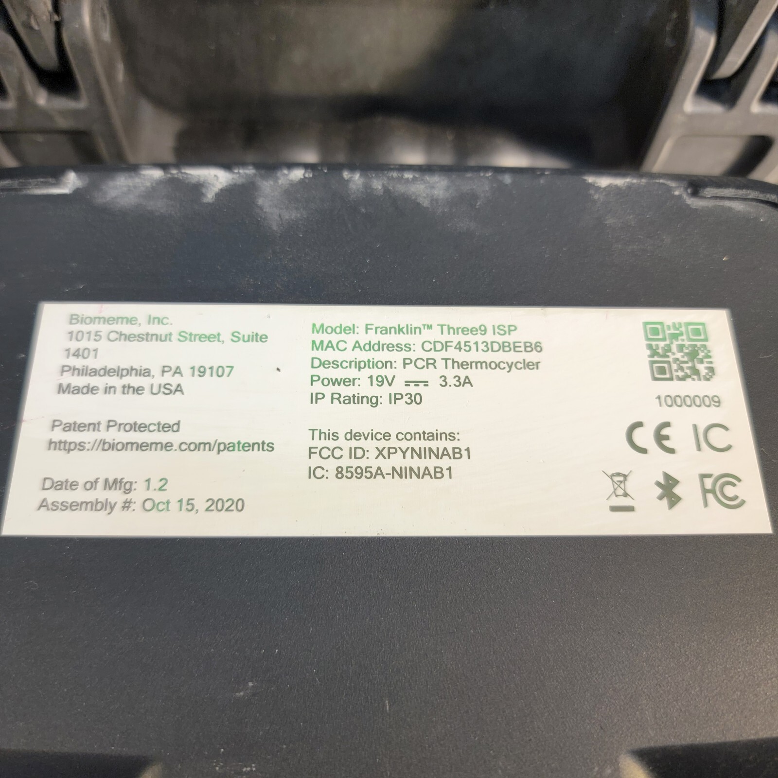 Biomeme Franklin Three9 ISP Rugged Mobile Real-Time PCR Thermocycler In ...