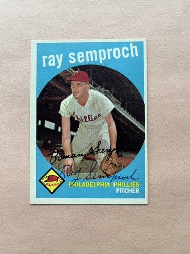 1959 Topps #197 Philadelphia Phillies Ray Semproch Autograph NRMT. | eBay