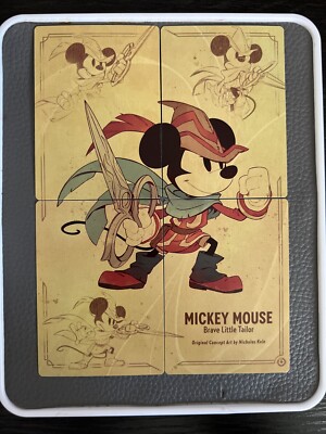 Disney Lorcana TCG MICKEY MOUSE Brave Little Tailor 4 Card Puzzle Token ...