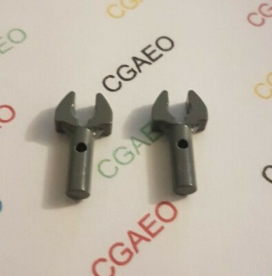 2 x Lego 48729b Bar 1L with Clip Mechanical Claw, Cut Edges and Hole on ...