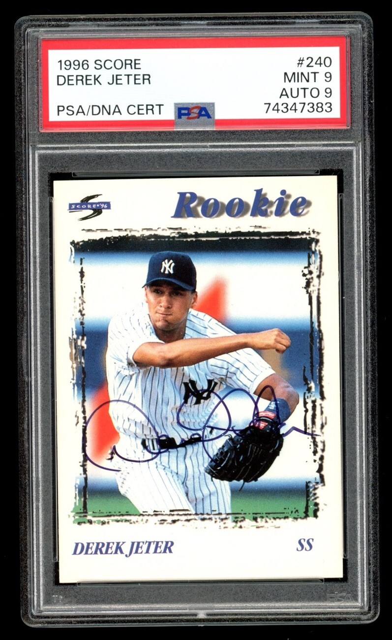1996 Score #240 Derek Jeter Rookie Autograph Auto RC PSA 9/9 Mint Pop 1 ...