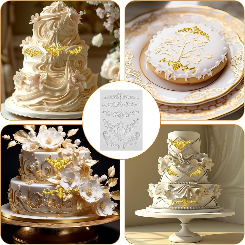 Baroque Style Curlicues Scroll Lace Emboss Border Relief Flower Lace ...