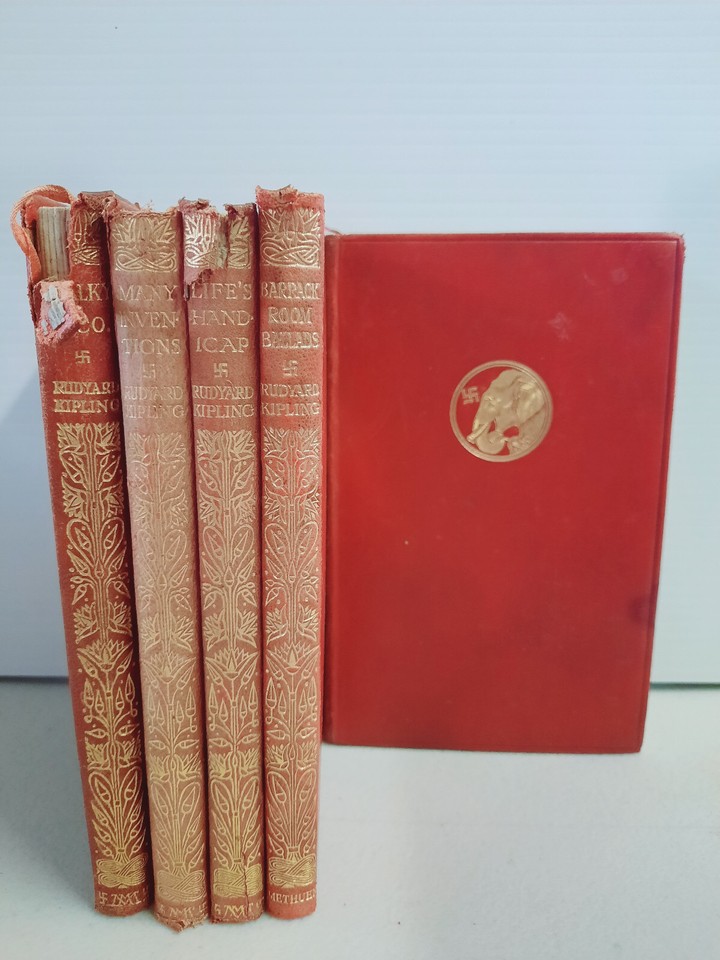 6 x Rudyard Kipling 1920s Red RARE Swastika Hardcovers Bundle | eBay