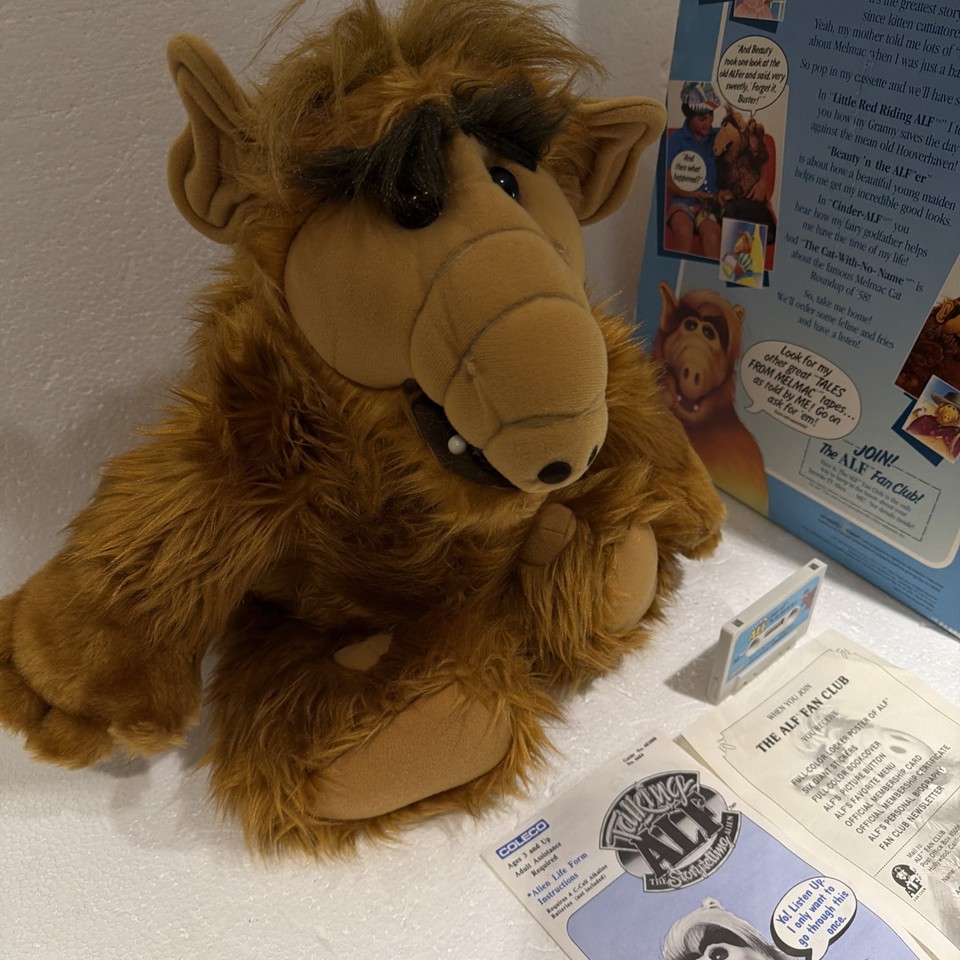 Talking Alf Plush Coleco Storytelling Alien Cassette Player With Box ...