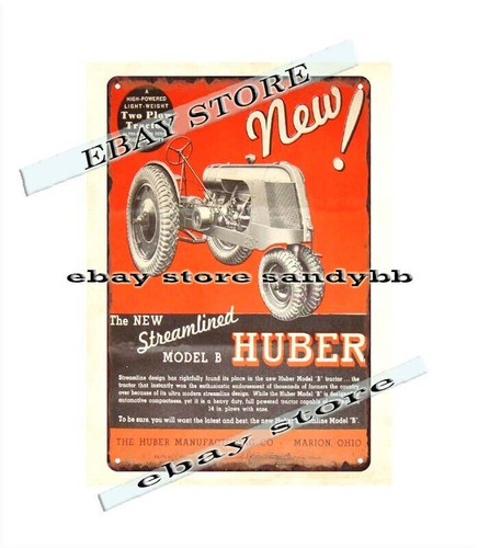 home decor 1935 Huber Tractor Model B agricultural machinery metal tin ...