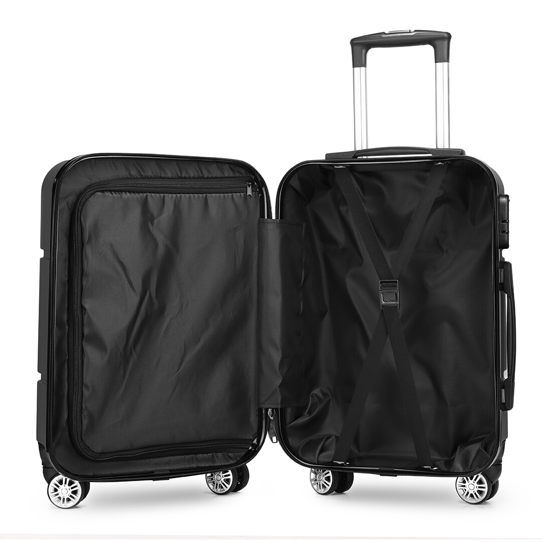 Grey Hard shell Trolley Suitcase Lightweight Luggage Travel 4 Wheels ...