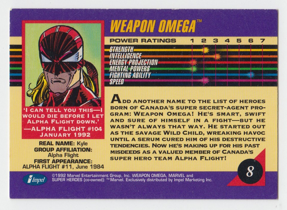 Weapon Omega - 1992 Impel Marvel Universe Series 3 #8 | eBay