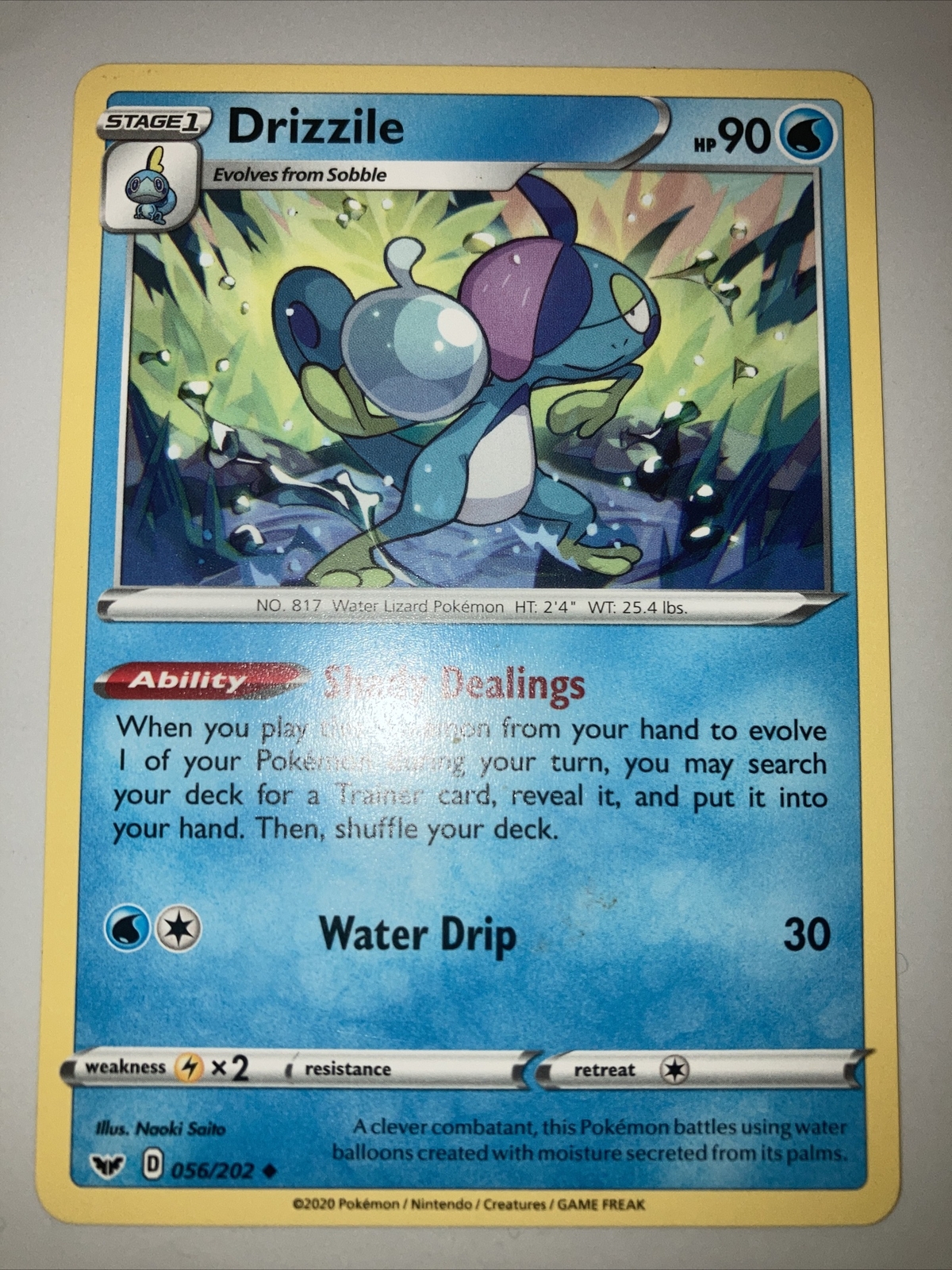 Pokémon TCG Drizzile Sword & Shield Base Set 056/202 Regular Uncommon ...