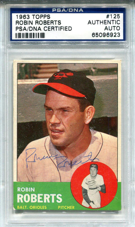 Robin Roberts Autographed 1963 Topps Card | eBay