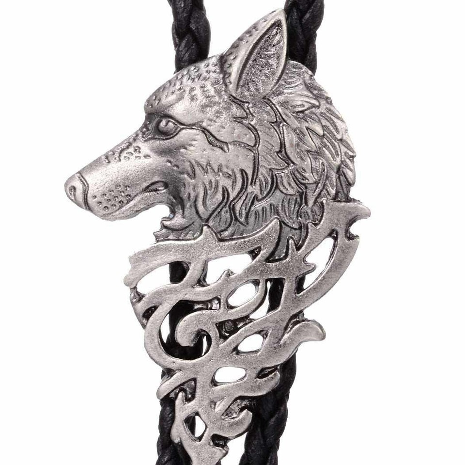 Western Cowboy Bolo Tie Black Stone Obsidian Rodeo Dance Necktie ...