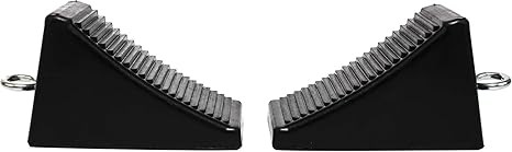 Heavy Duty Garage Rubber Wheel Chocks w/ Built-in Eyebolts (2-Pack) | eBay