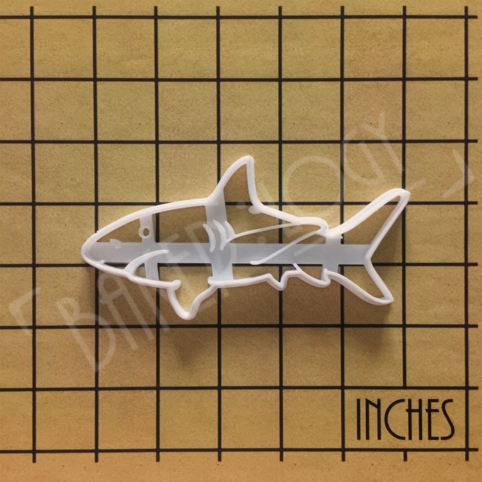 Great White Shark cookie cutter | realistic jaws attack ocean surfer ...