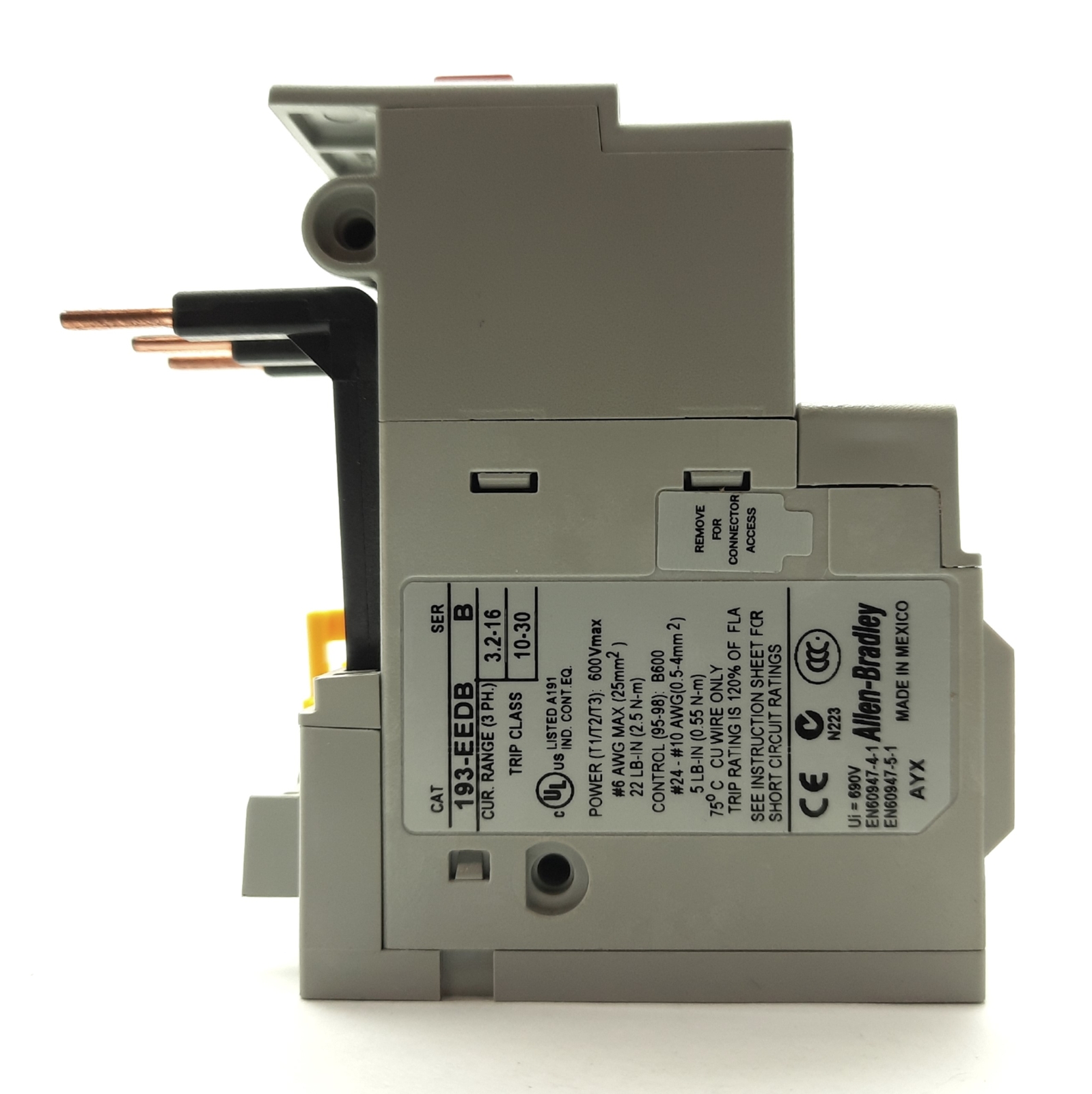 Allen Bradley 193-EEDB Series B Overload Relay 3.2-16A NC & NO Trip ...