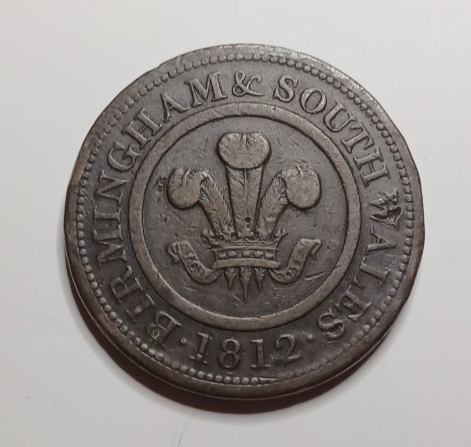 United Kingdom, 1 penny, 1812, Birmingham and south Wales, Copper token ...
