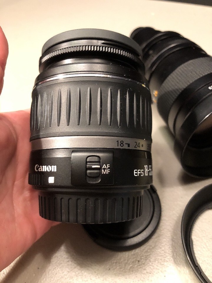 CANON Lens EF-S 18-55mm 1: 3.5-5.6 IS 0.28m/0.9ft & JVC ZOOM LENS 1:2 ...