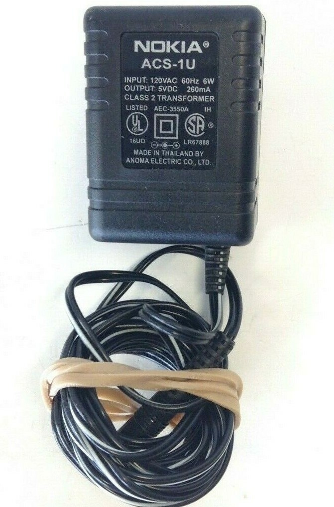 Nokia Acs-1u 5vdc Volt 260ma DC Power Supply Class 2 Transformer ACS1U ...