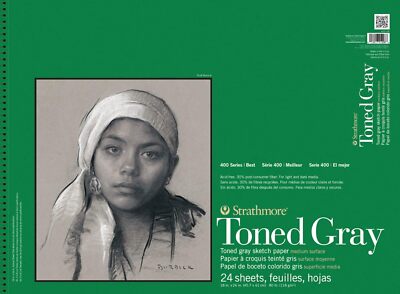 Strathmore 400 Series 18X24 Toned Gray Sketch Paper Heavyweight Artist ...