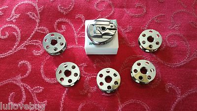 New Singer 221, 221K, 301 ,301A Featherweight Bobbin Case + 5 Bobbins ...