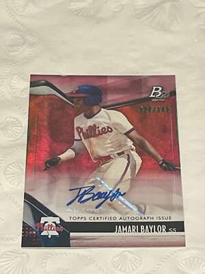 2021 Bowman Platinum Top Prospects Pink Auto /199 Jamari Baylor #TOP-63 Auto | eBay