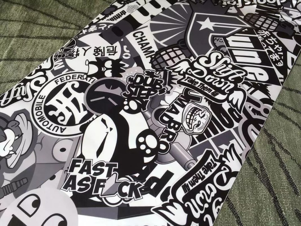 Sticker Bomb Vinyl Wrap Adhesive Skull Cartoon JDM Print Bike Car ...