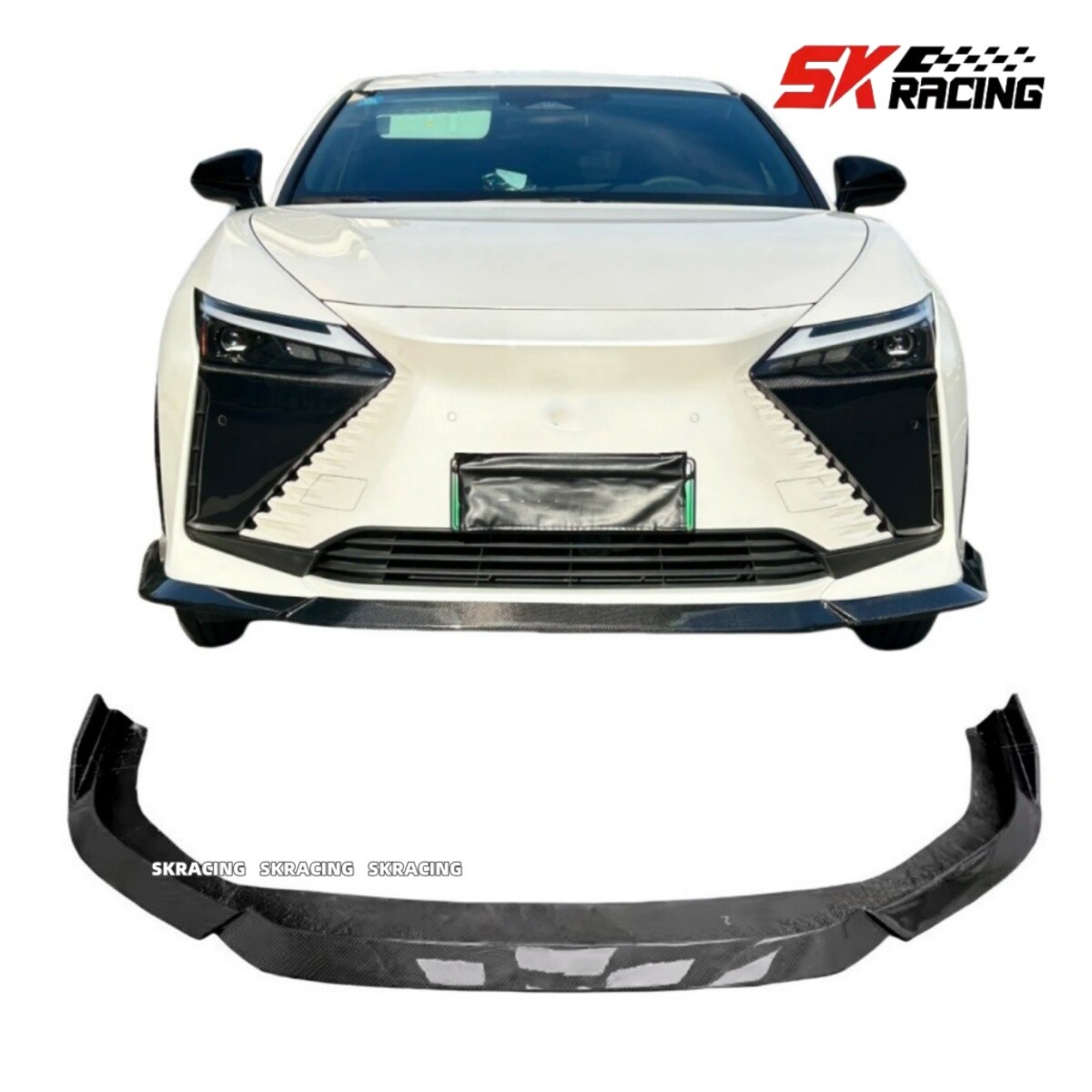 For 2023-25 Lexus RZ300e RZ450e Carbon Fiber Front Bumper Lip Diffuser ...