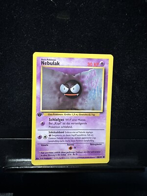 1st Edition Gastly Nebulak 50/102 German Base Set Pokemon Card 💎NM +💎 ...